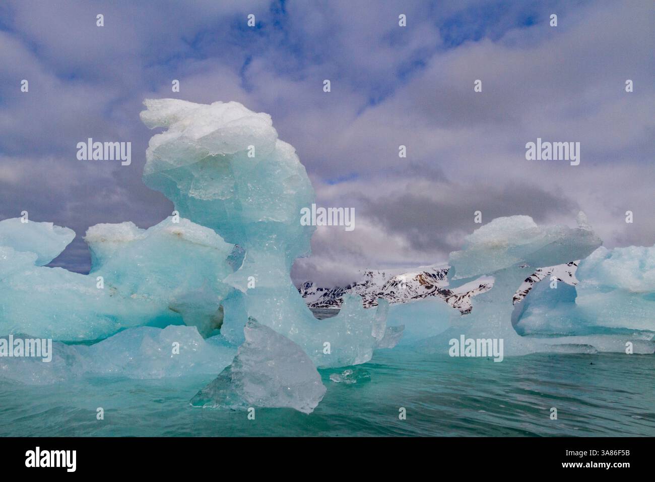 A view of Isfjorden (Ice fjord) on the western side of Spitsbergen ...