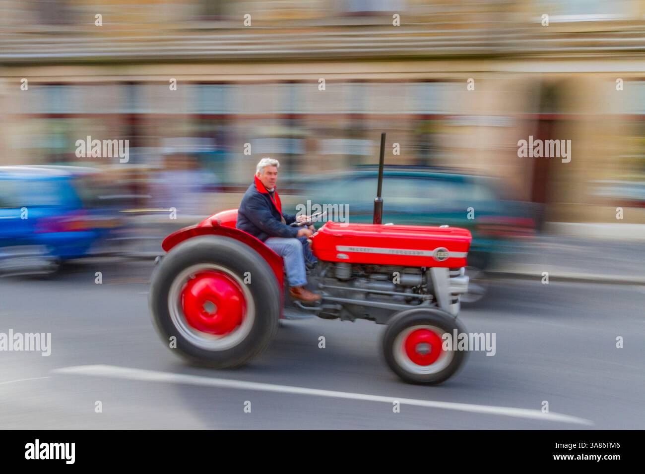Tractor rally at St. Magnus Cathedral in Kirkwall, Orkney Island ...