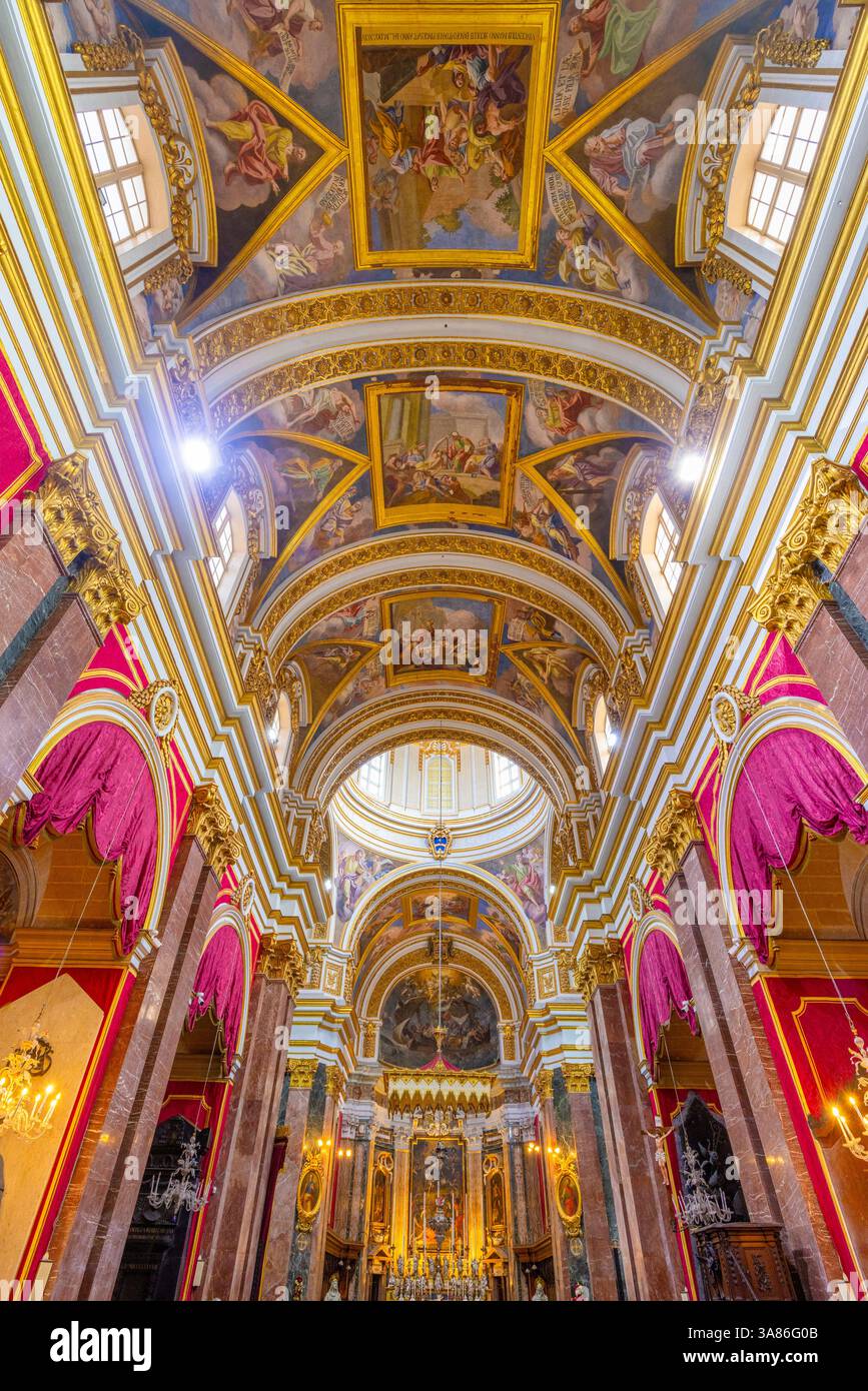 The Interior of Metropolitan Cathedral of Saint Paul, Mdina, Malta ...