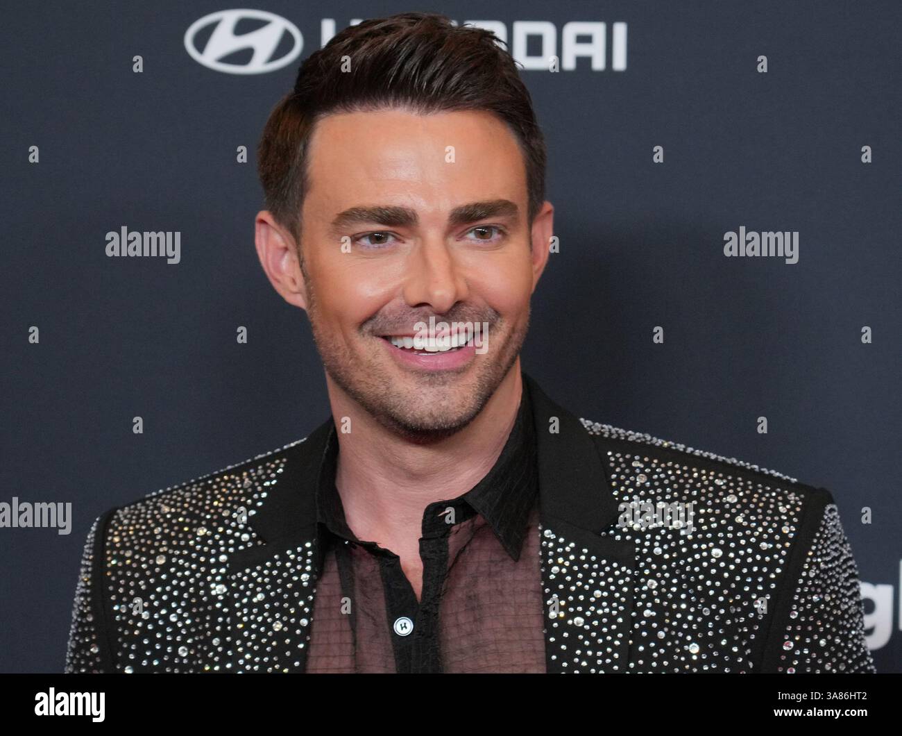 Jonathan Bennett arrives at the 36th Annual GLAAD Media Awards held at ...