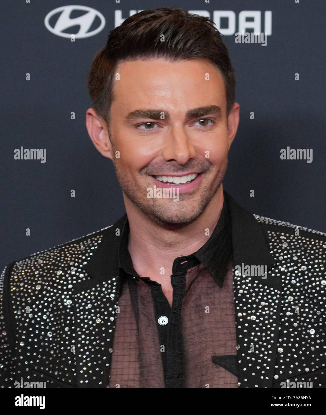 Jonathan Bennett arrives at the 36th Annual GLAAD Media Awards held at ...