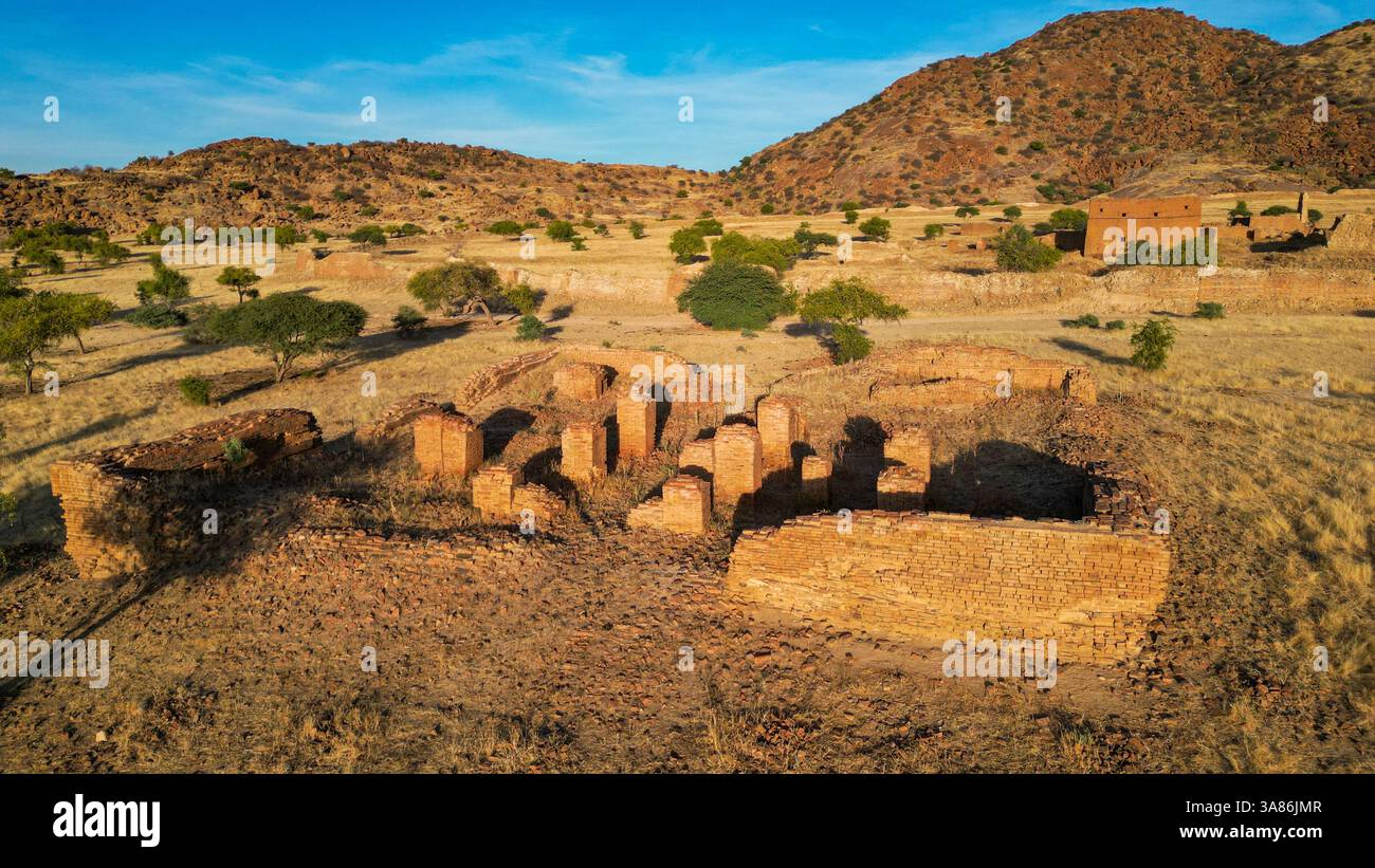 Aerial of Ouara, former capital of the Ouaddai Empire, Chad Stock Photo ...