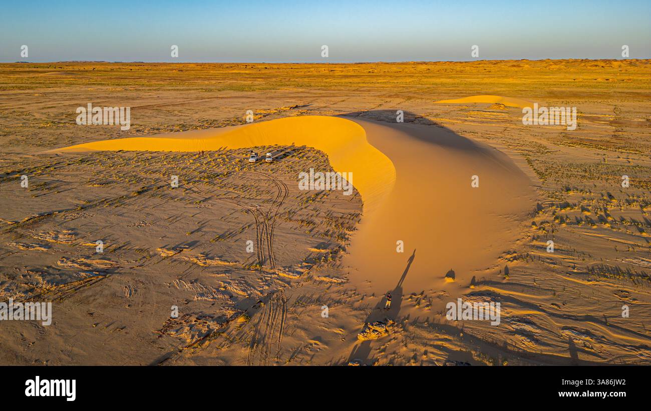 Aerial of a beautiful sand dune in the Tibesti Mountains, Chad Stock ...