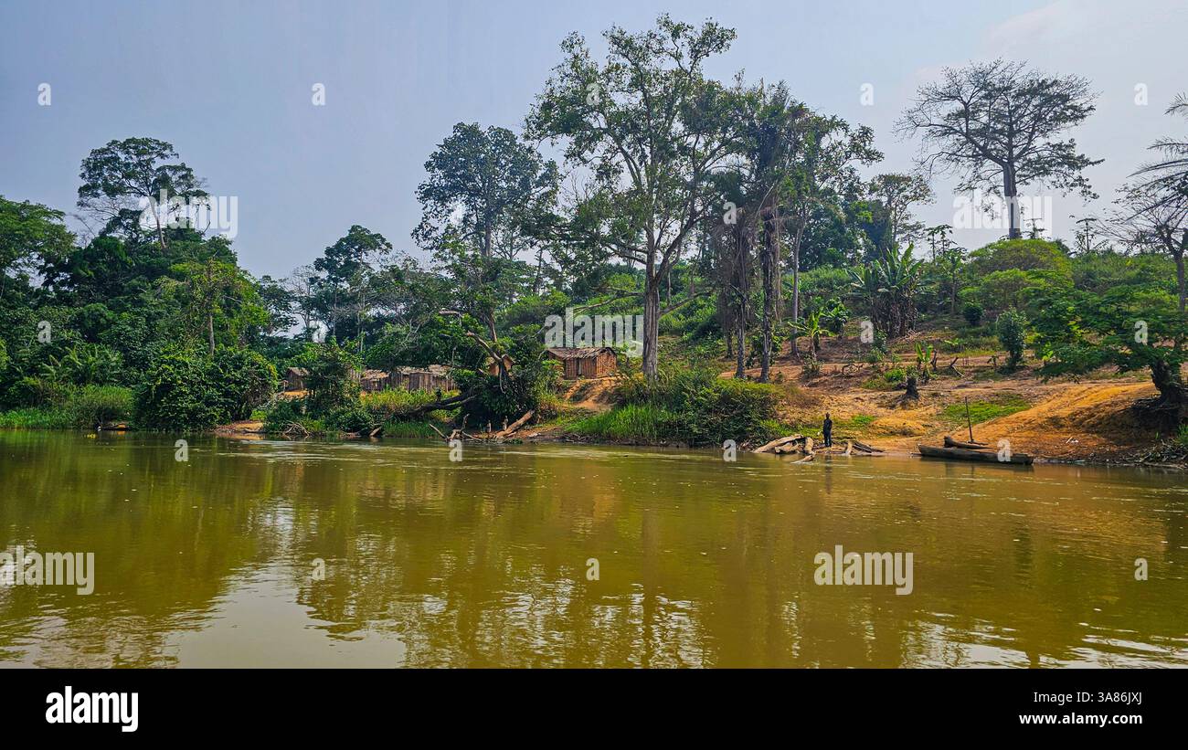 Sangha River in the Trinational Lobeke National Park, Republic of Congo ...