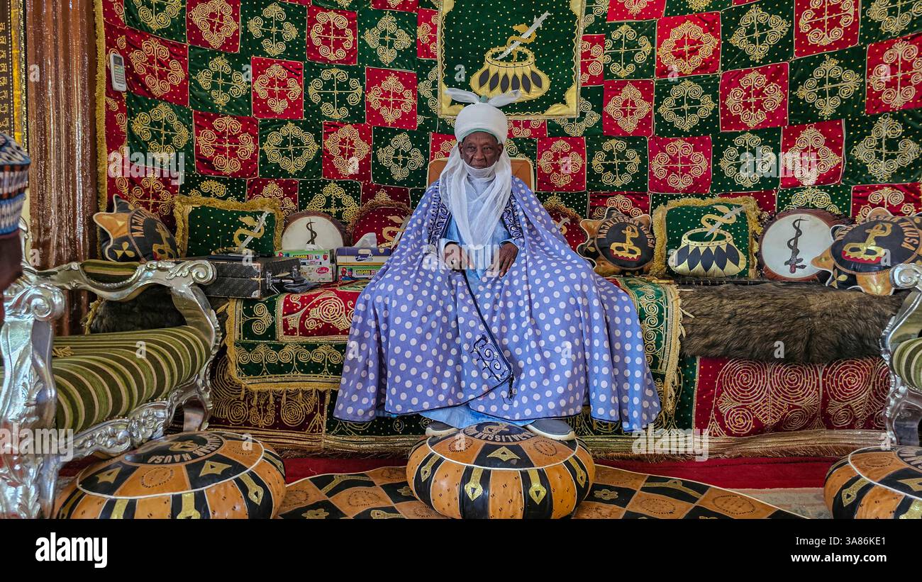 Emir of Daura in the Fadar Daurama Emir's palace, Daura Emirate ...