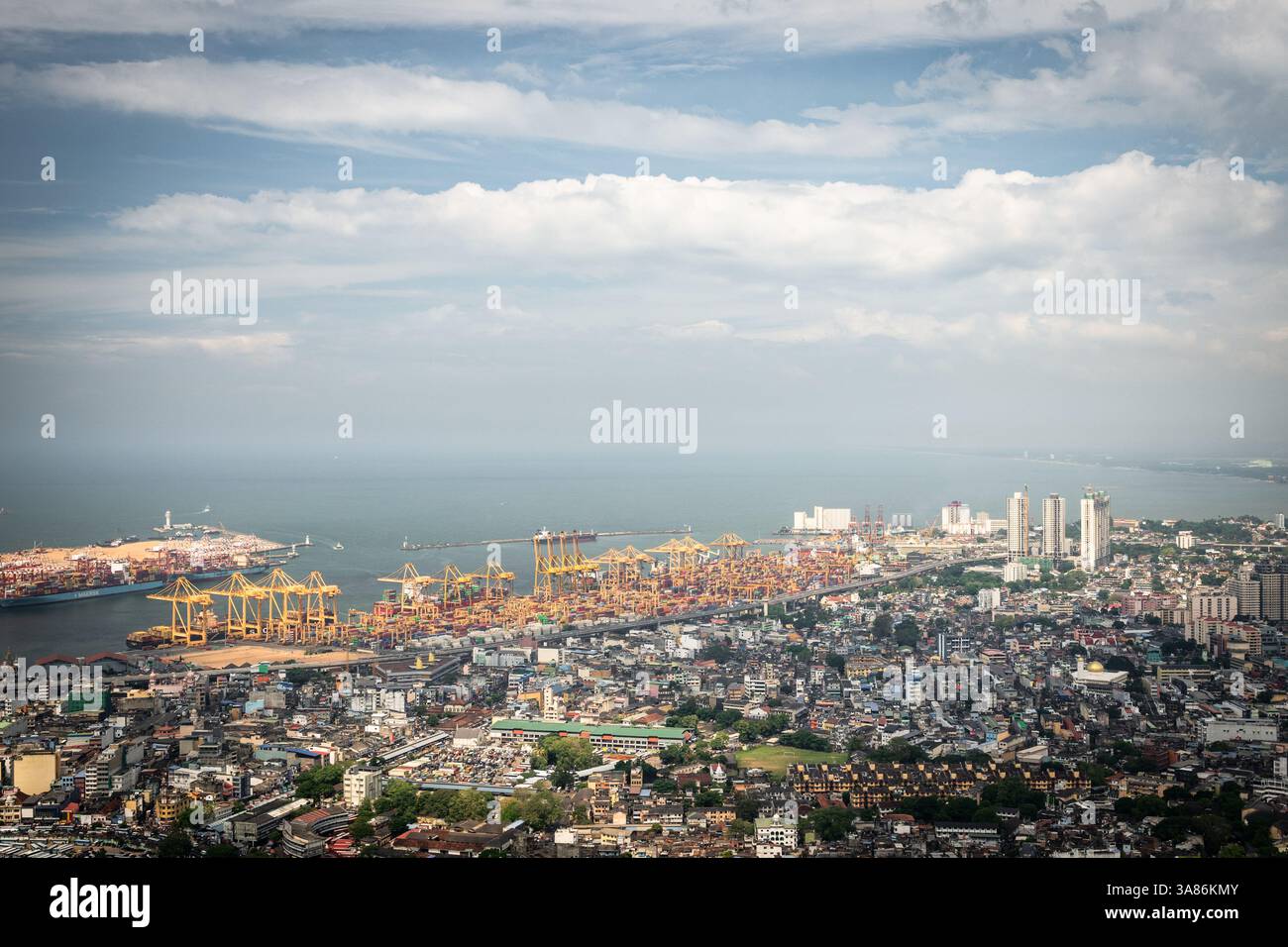 View over Colombo Port from the Lotus Tower, Colombo, Sri Lanka Stock ...
