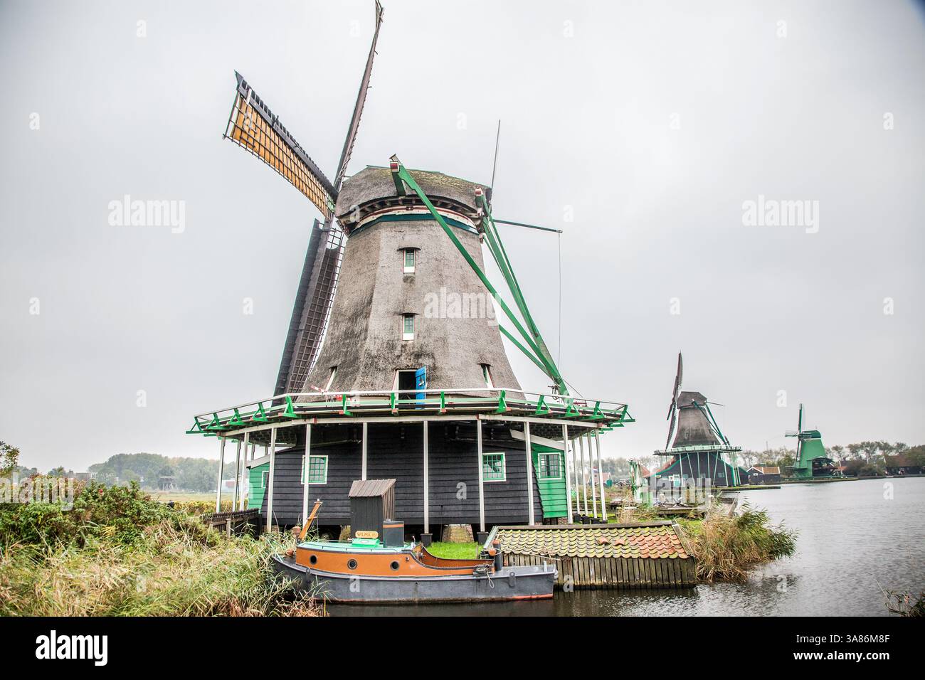 Working windmills in the suburbs of Amsterdam, North Holland, The ...