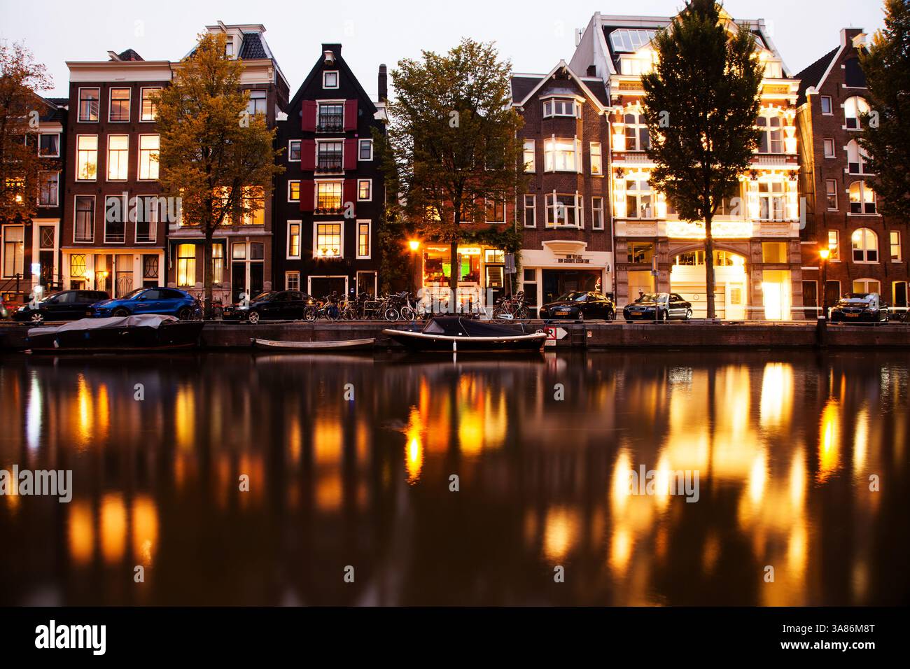 Beautiful canals and traditional Dutch buildings in Amsterdam, North ...
