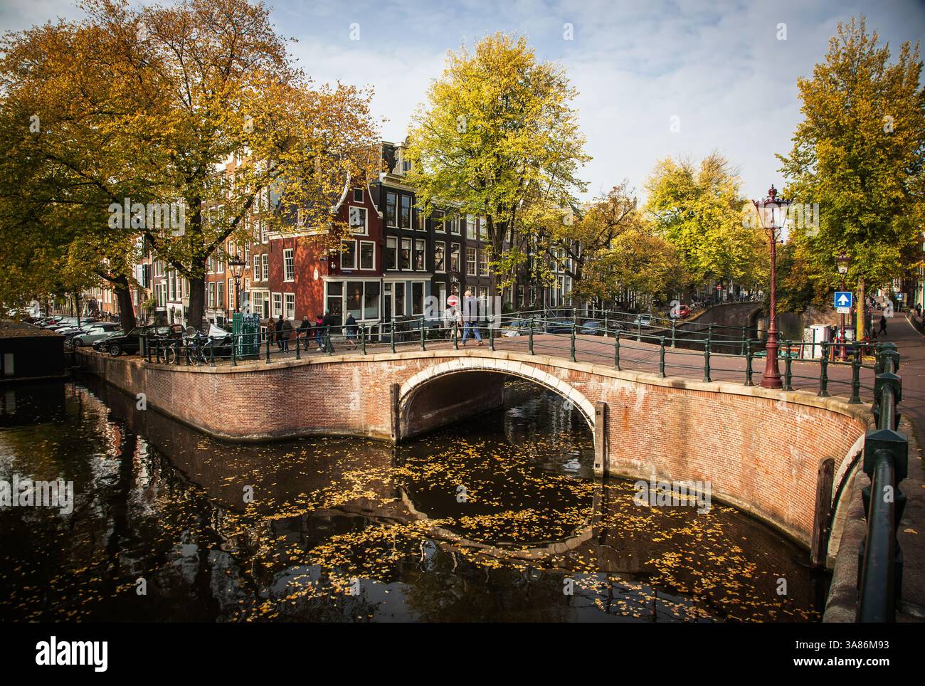 Beautiful canals and traditional Dutch buildings in Amsterdam, North ...