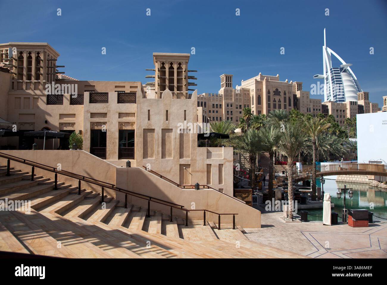 Burj Al Arab, the world's only seven star hotel, seen from Madinat ...