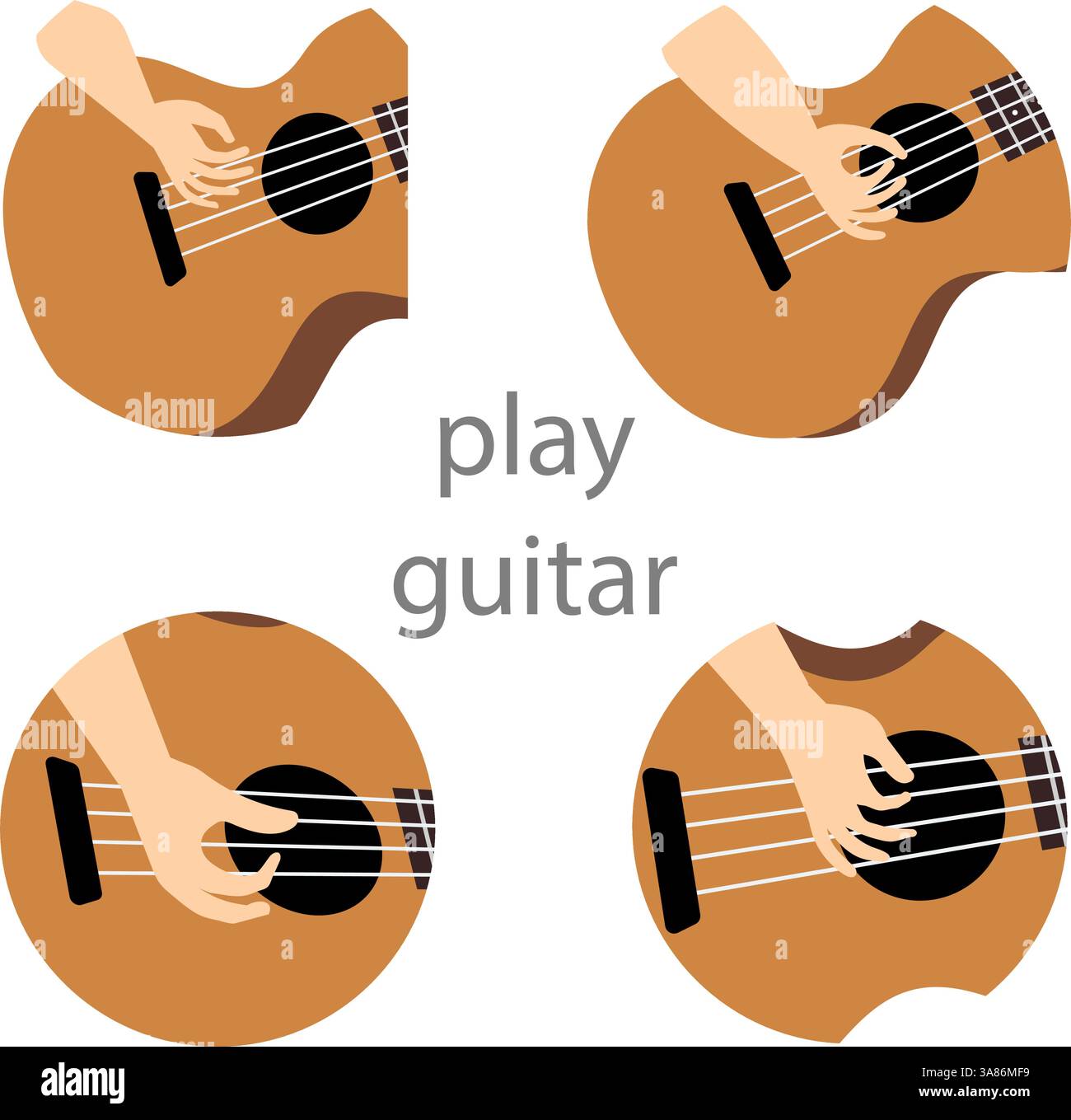 Vector people. Playing acoustic guitar. Hands playing guitar. Vector ...
