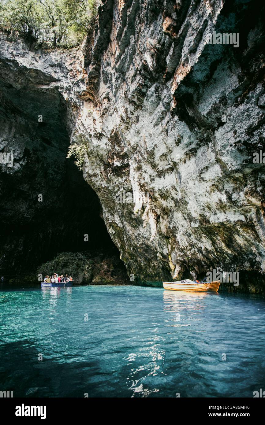 Famous Melissani Lake, Kefalonia island, Greek Islands, Greece Stock ...
