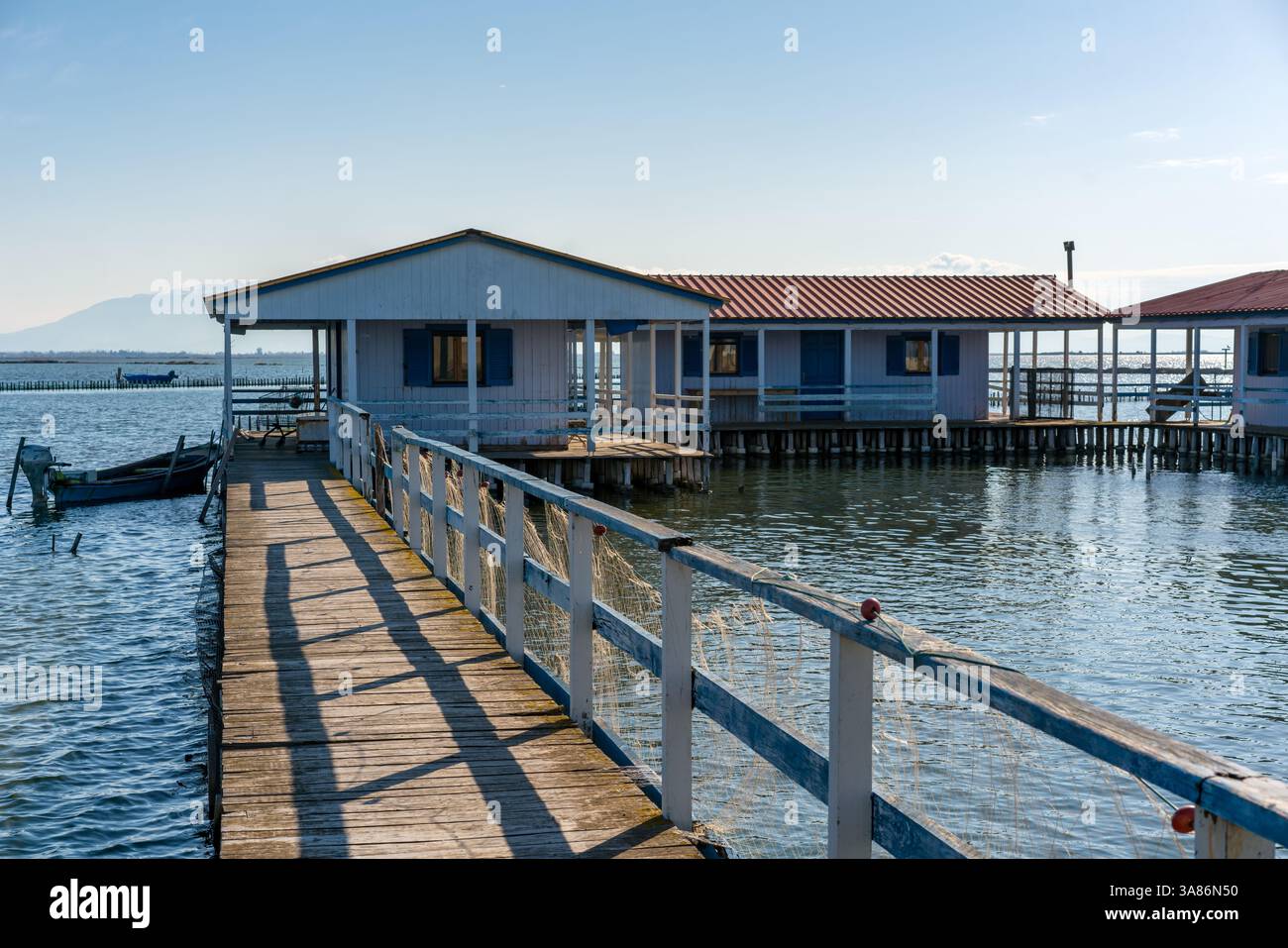 Traditional fishermen's houses built on the sea, Tourlida, Missolonghi ...