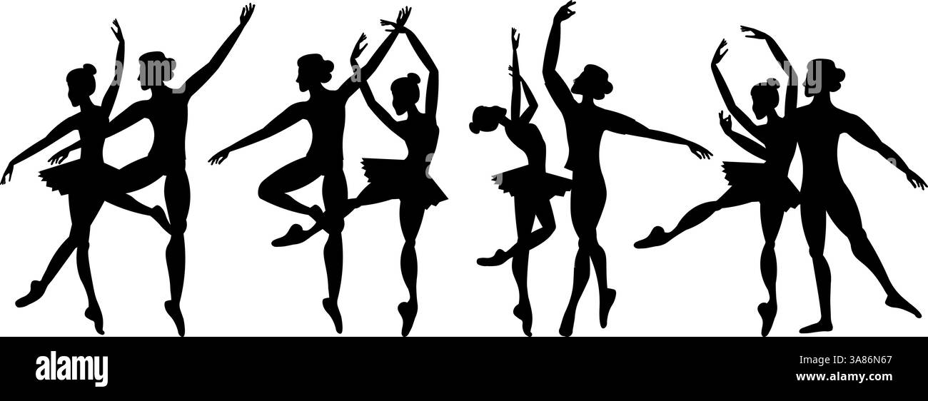 Vector people. Ballet couple. Ballet dancers icon. Dancing couple ...