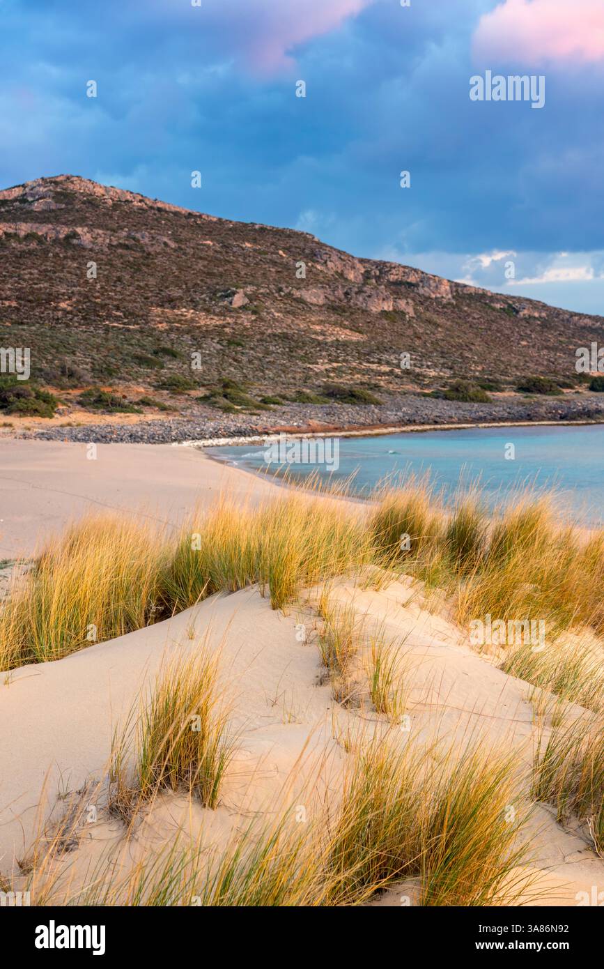 Simos beach in Elafonisos island at sunset, Greece Stock Photo - Alamy