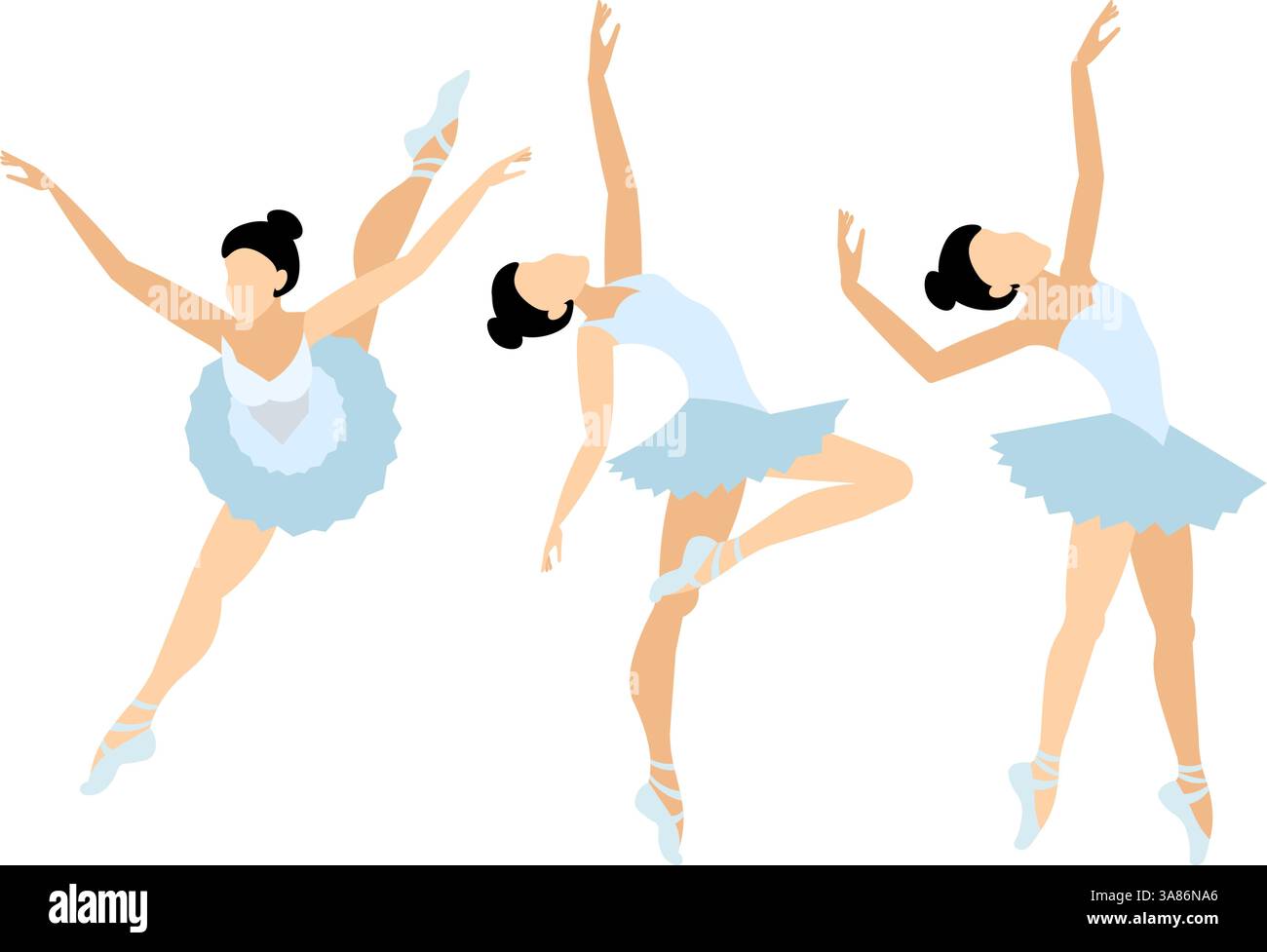 Vector people. Performance of ballet dancers. A graceful ballerina ...