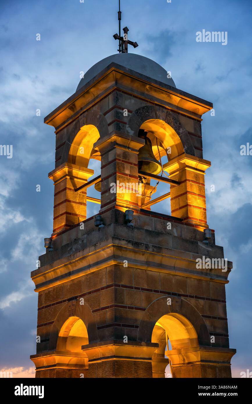 Holy Church of Saint George of Lycabettus tower in Lycabettus Hill ...