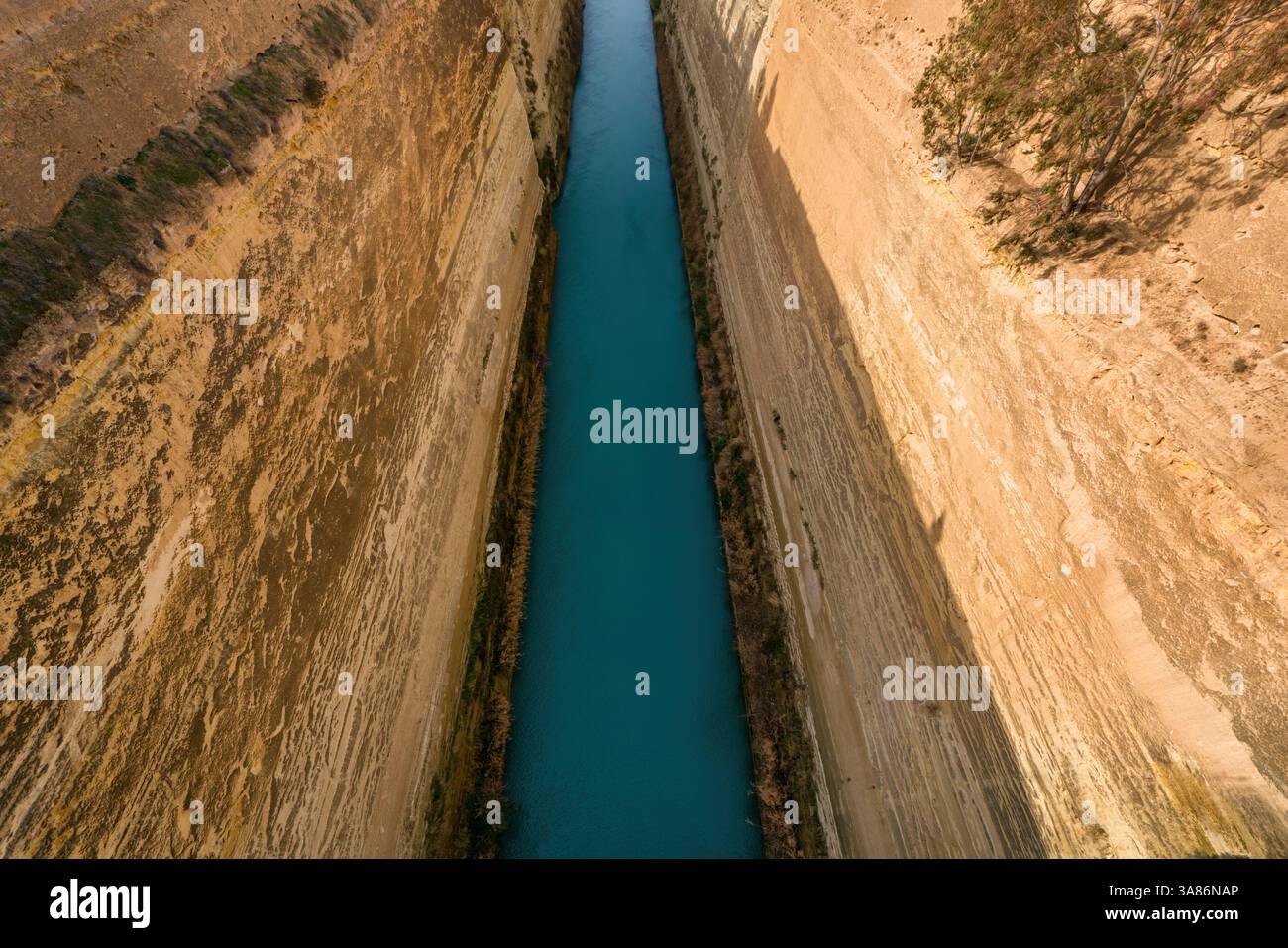 Corinth Canal connecting the Gulf of Corinth in the Ionian Sea with the ...