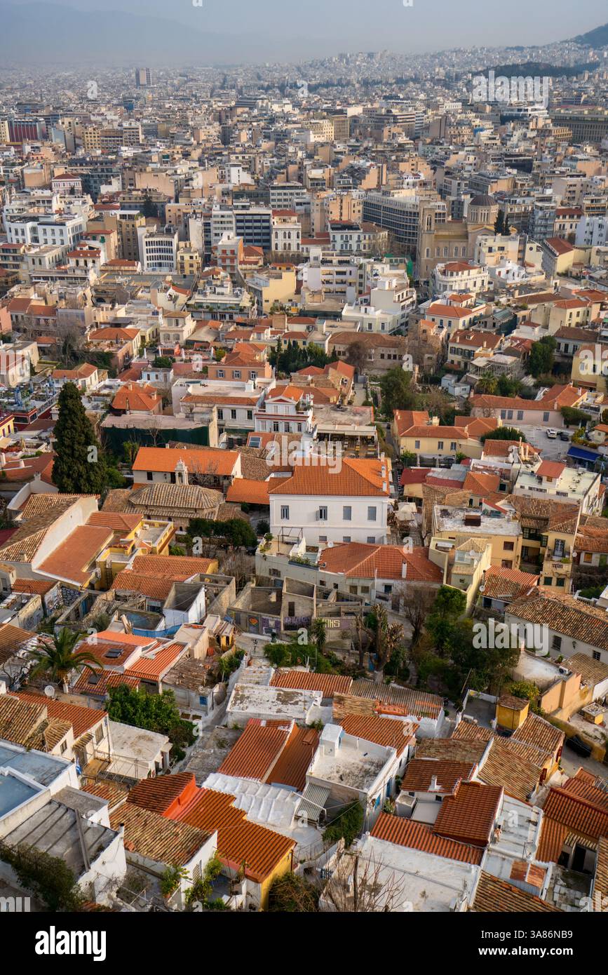 View over city seen from the Acropolis, Athens, Greece Stock Photo - Alamy
