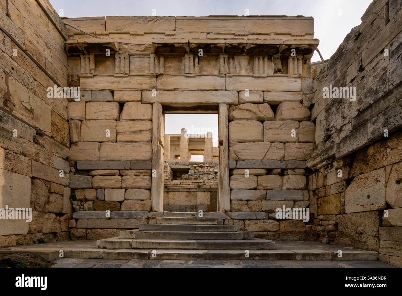 Ancient Propylaea building entrance, The Acropolis, UNESCO, Athens ...