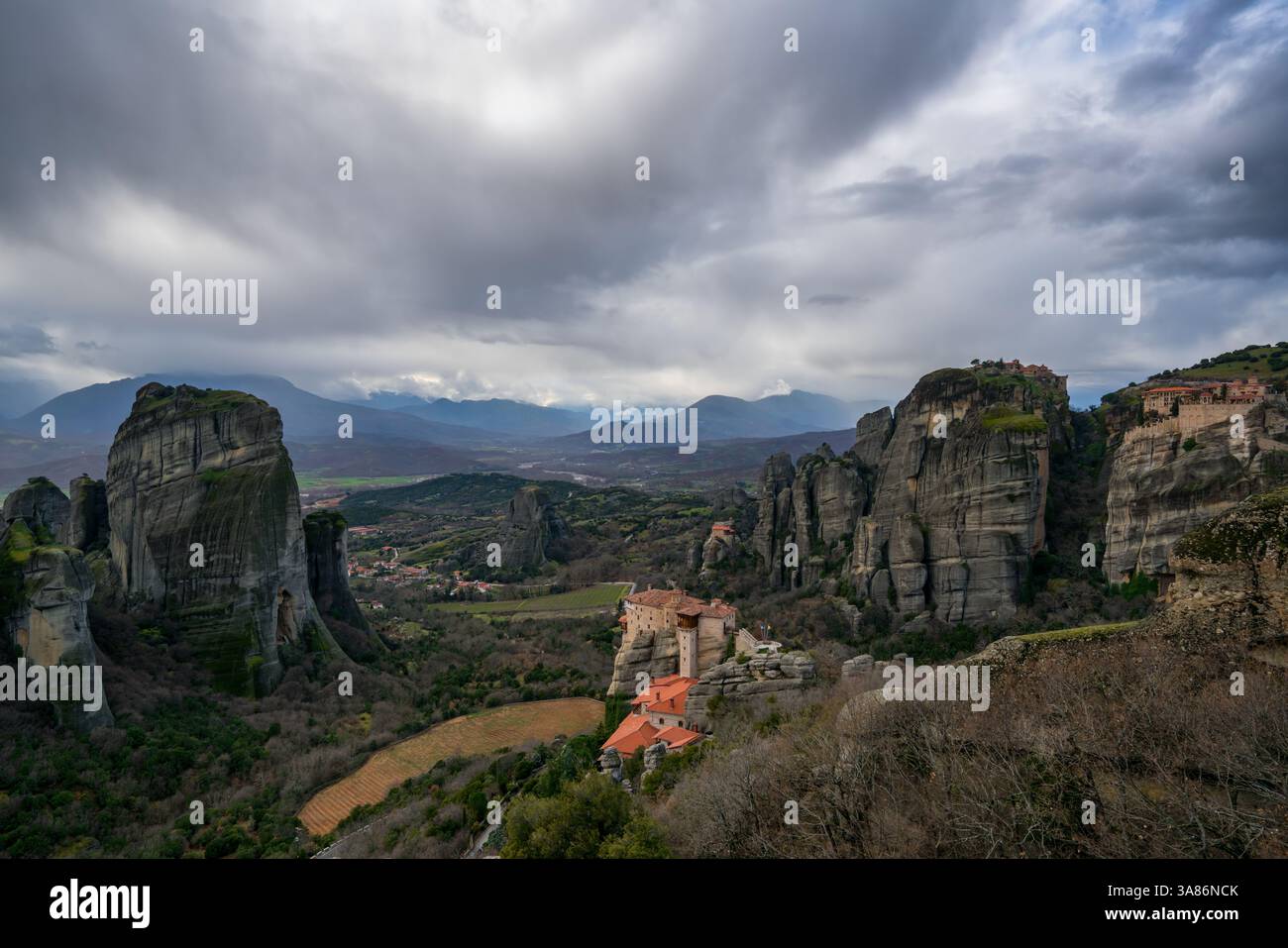 Meteora, ancient holy Monastery of Rousanos Saint Barbara, Varlaam ...
