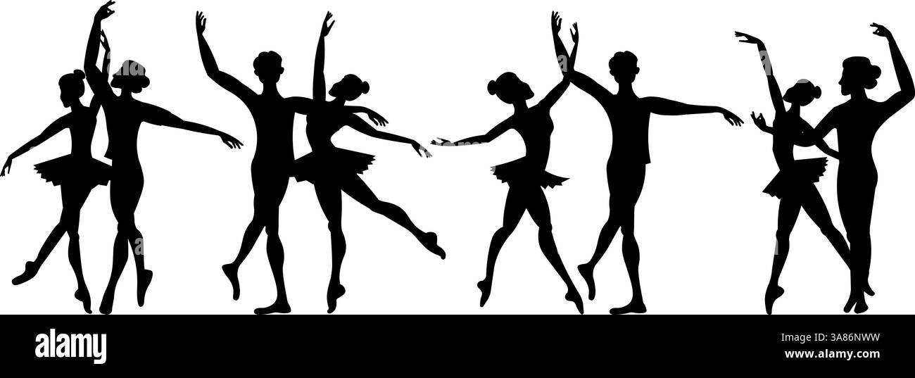 Vector people. Ballet couple. Ballet dancers icon. Dancing couple ...