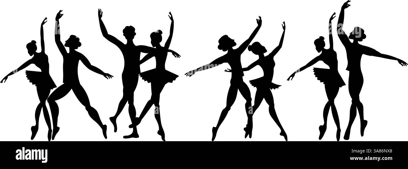 Vector people. Ballet couple. Ballet dancers icon. Dancing couple ...