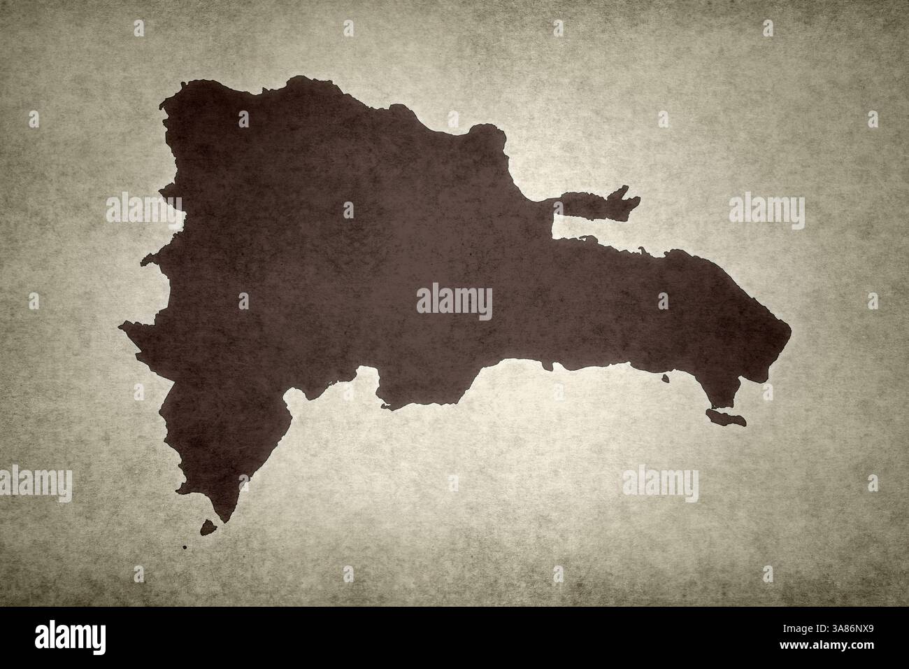 Grunge map of the Dominican Republic printed on an old paper Stock ...