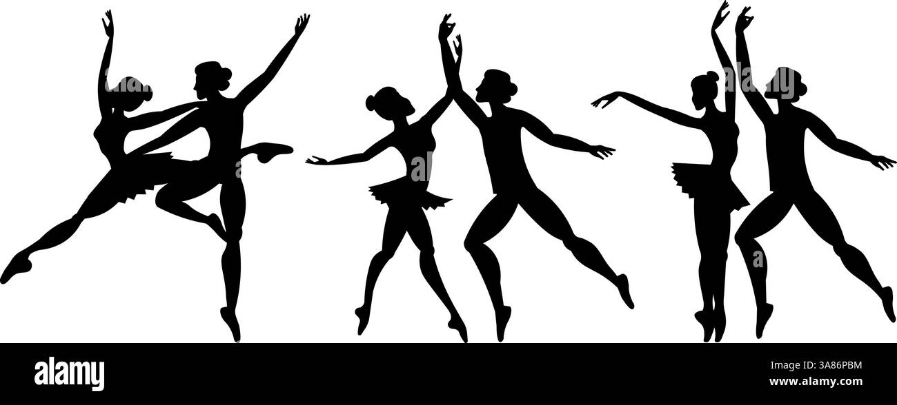 Vector people. Ballet couple. Ballet dancers icon. Dancing couple ...