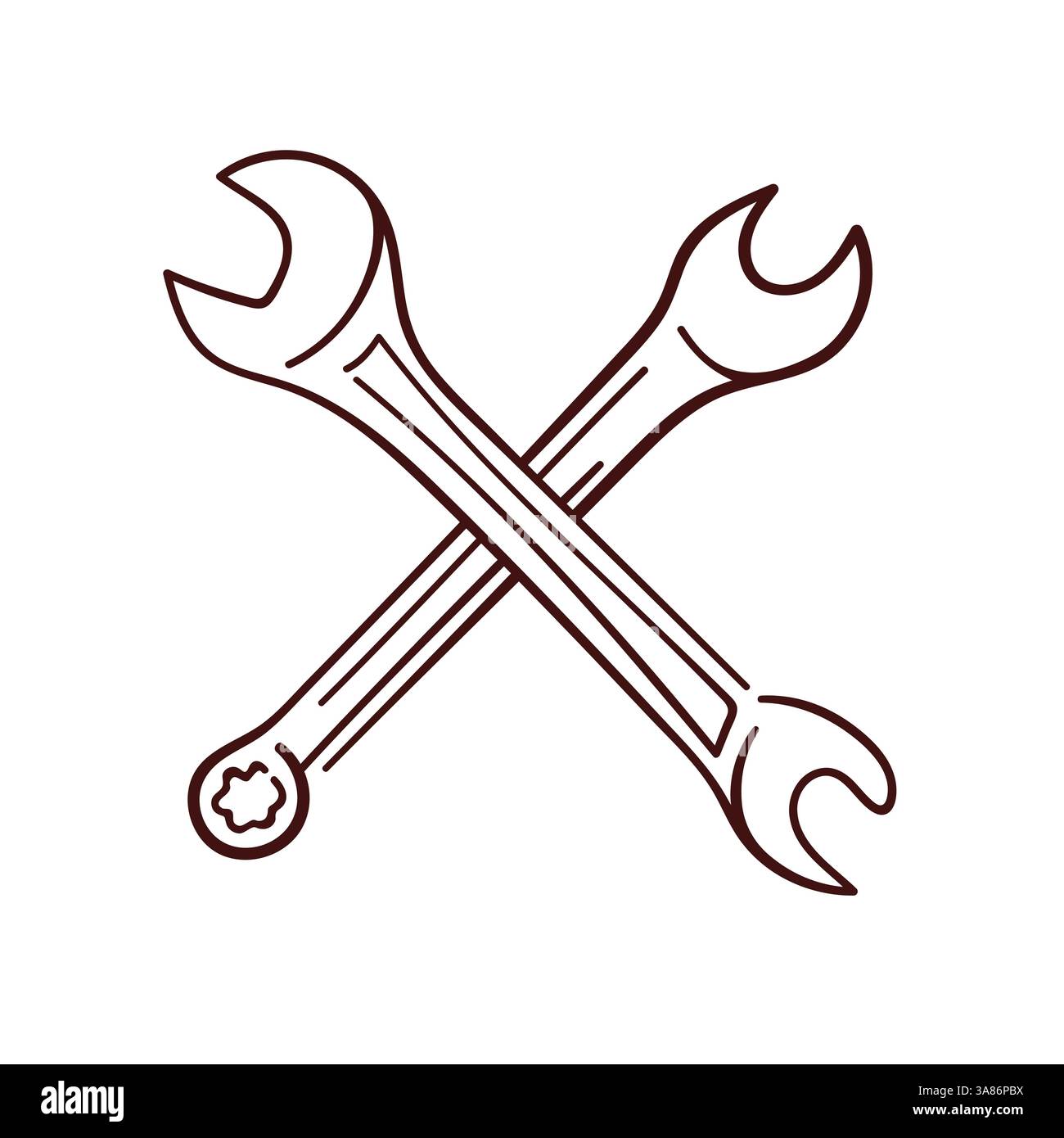 Line wrenches mechanic equipment Stock Vector Images - Alamy
