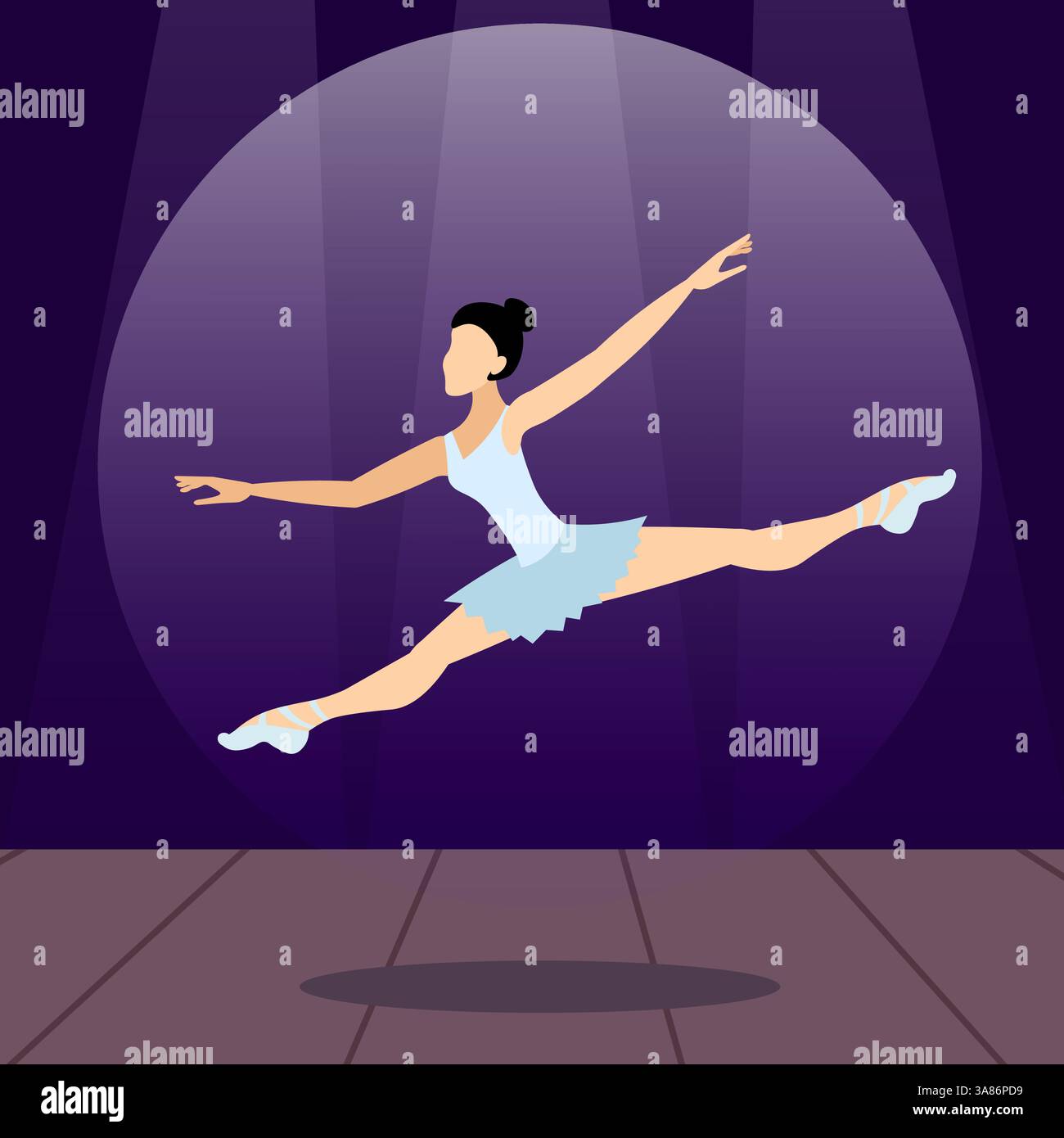 Vector people. Performance of ballet dancers. A ballerina dances ...