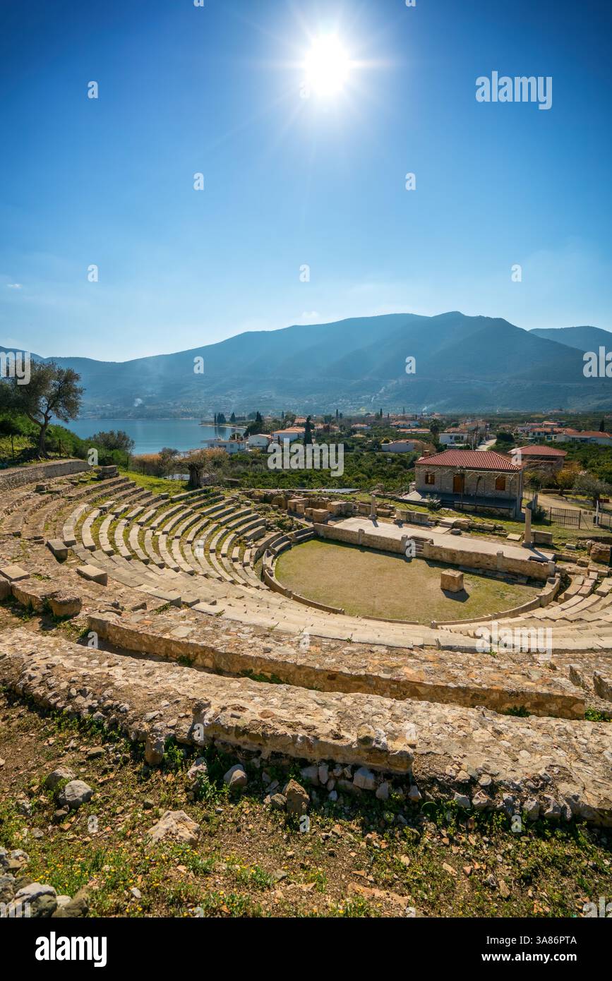 Theatre at the ancient city of Epidaurus close to the sea, UNESCO ...