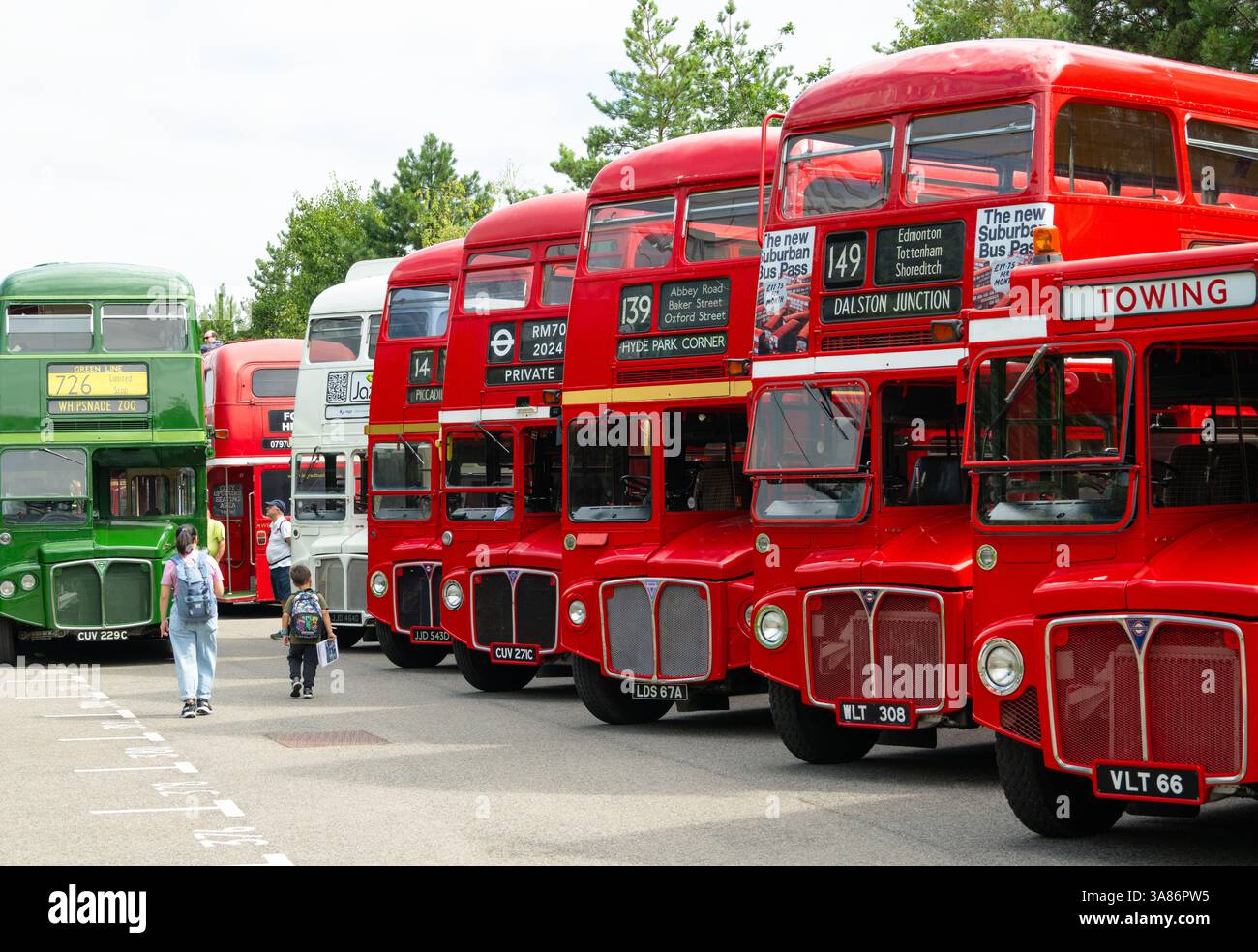 Routemaster buses parade at the 70th anniversary of the first ...