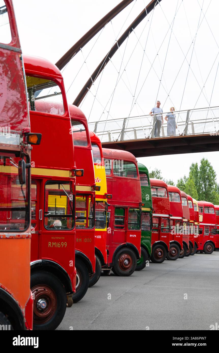 Routemaster buses parade at the 70th anniversary of the first ...