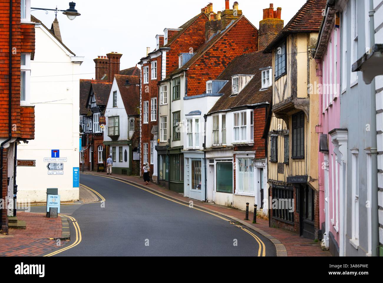 Old buildings on Lewes High Street, Lewes, East Sussex, England, United ...