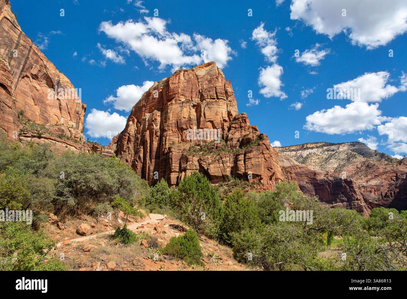 Angels Landing, a rock formation 1488 feet high, Zion National Park ...