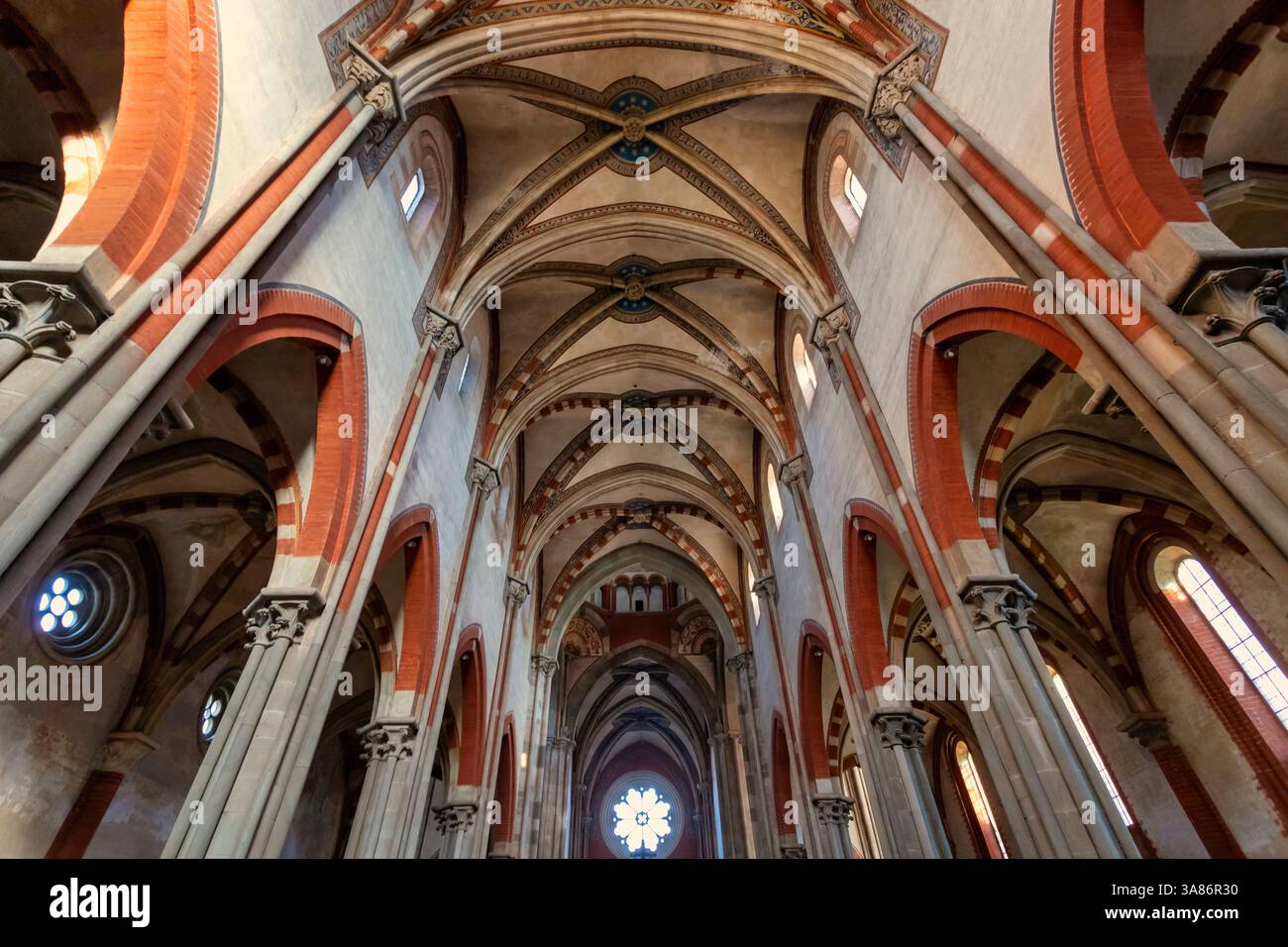 Interior of Saint Andrew Gothic Church, 13th century, Vercelli ...