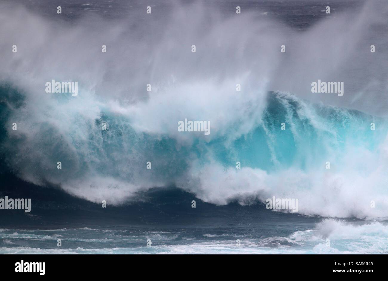 Atlantic surf at Mosteiros, north west coast, Sao Miguel, Azores ...