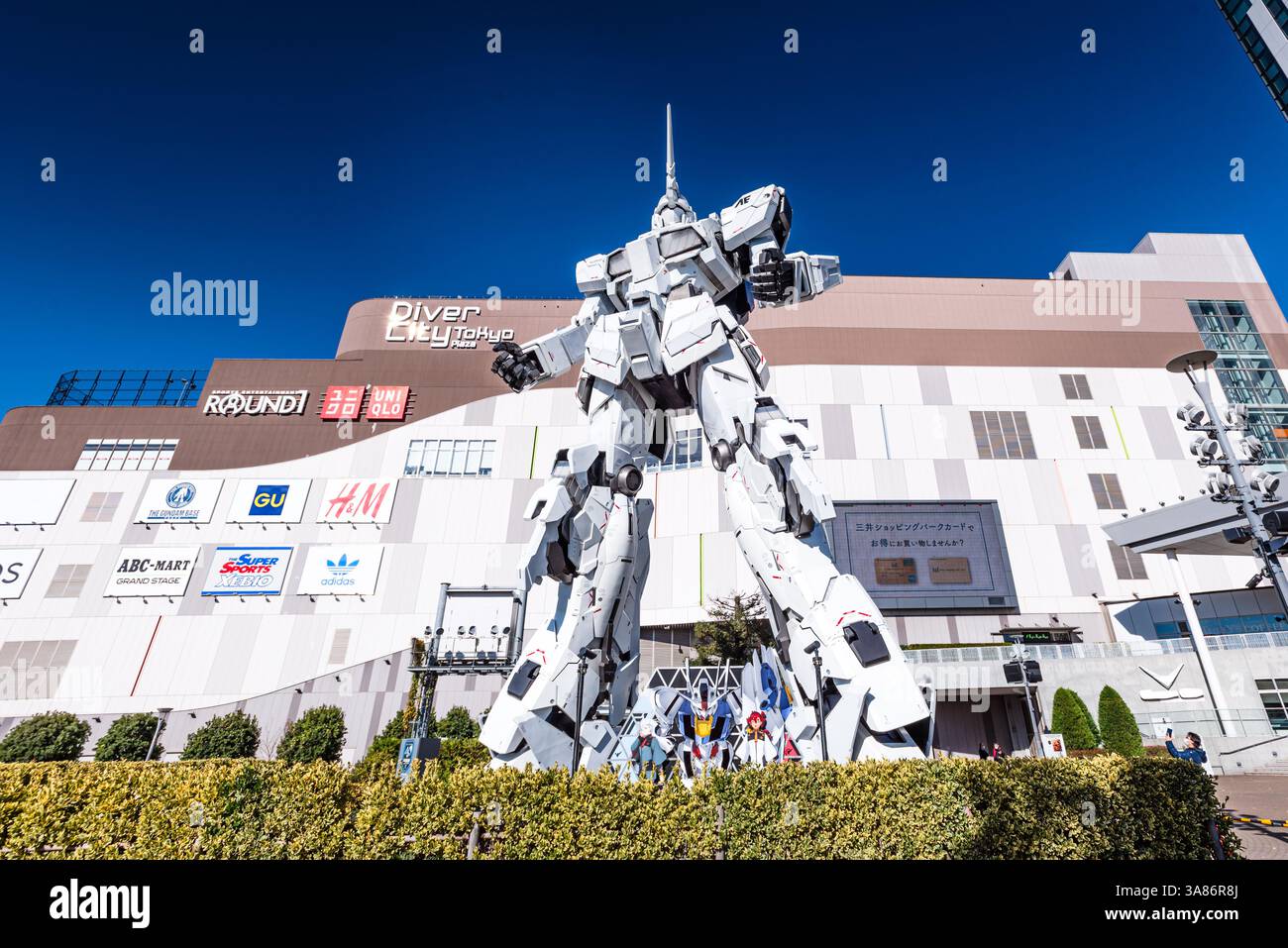 The famous life-sized Gundam statue towering over visitors at DiverCity ...