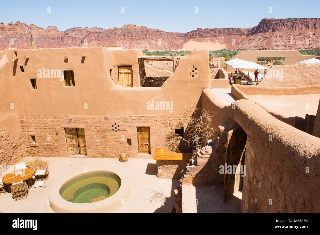 Inner patio of house (dar) of Dar Tantora The House Hotel, a renovated ...