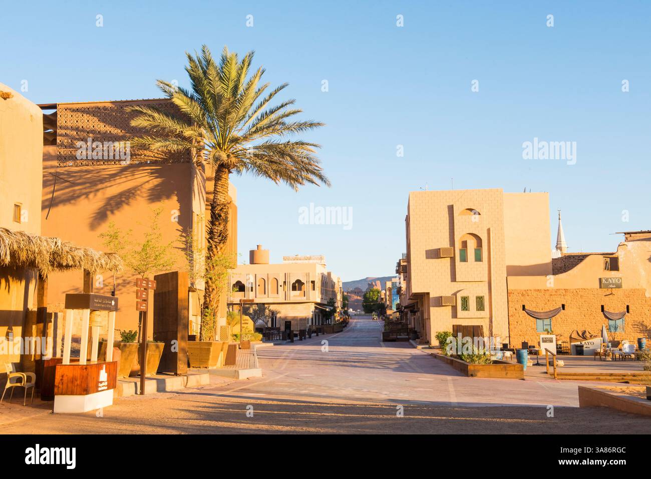 Shops and cafe in the Old Town of AlUla, Medina Province, Saudi Arabia ...