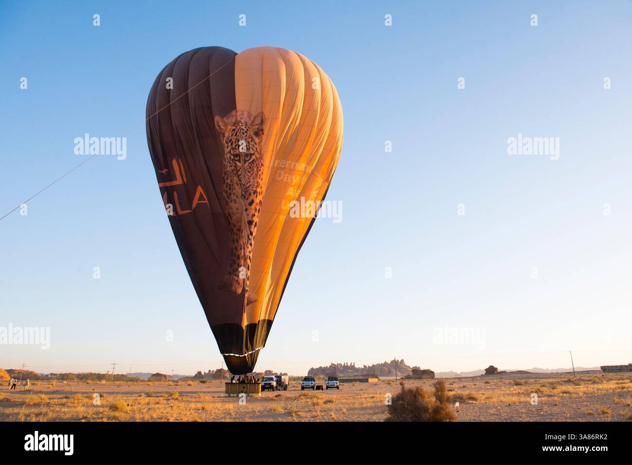 Balloon deflating after Hot air balloon flight over Hegra site and ...