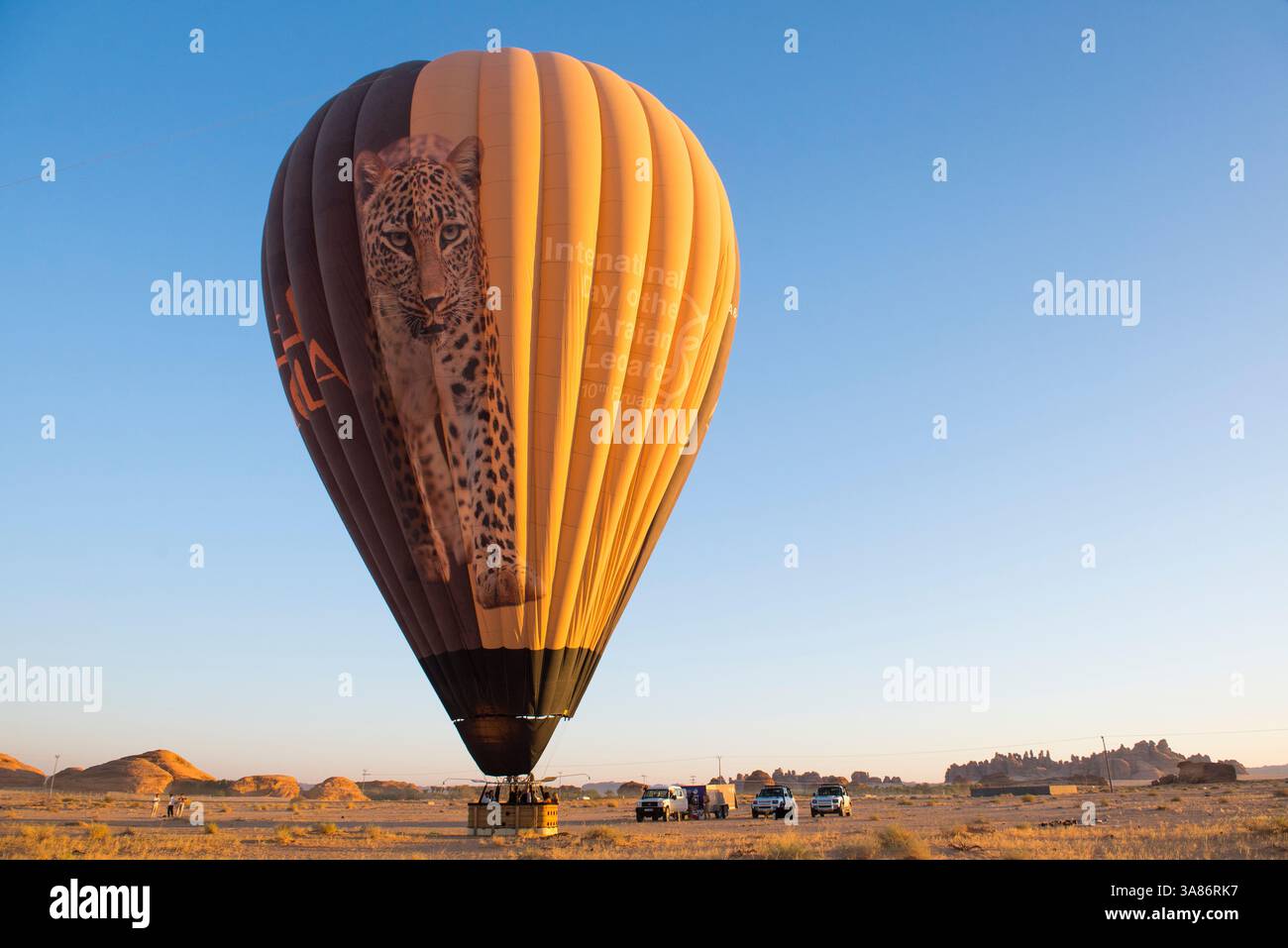 Balloon deflating after Hot air balloon flight over Hegra site and ...