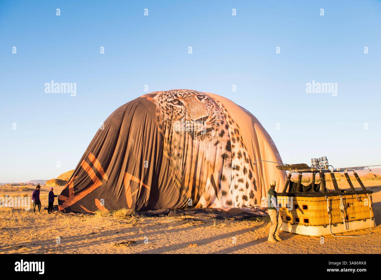 Balloon deflating after Hot air balloon flight over Hegra site and ...