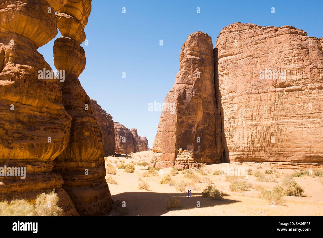 Magnificent sandstone rock structure in the Sharaan Nature Reserve ...