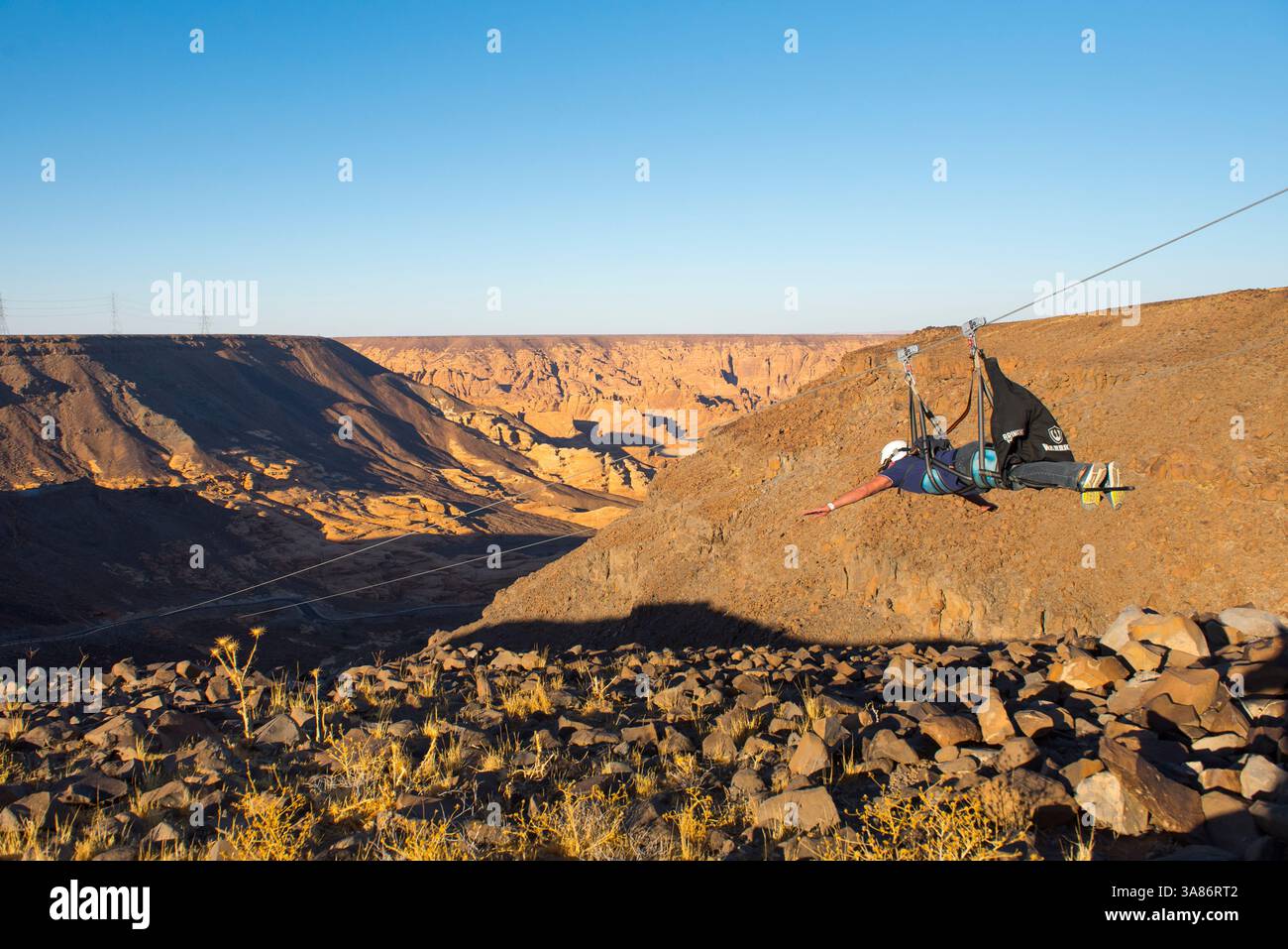 AlUla Zipline, from Harrat volcanic plateau, racing 1.5km at up to ...