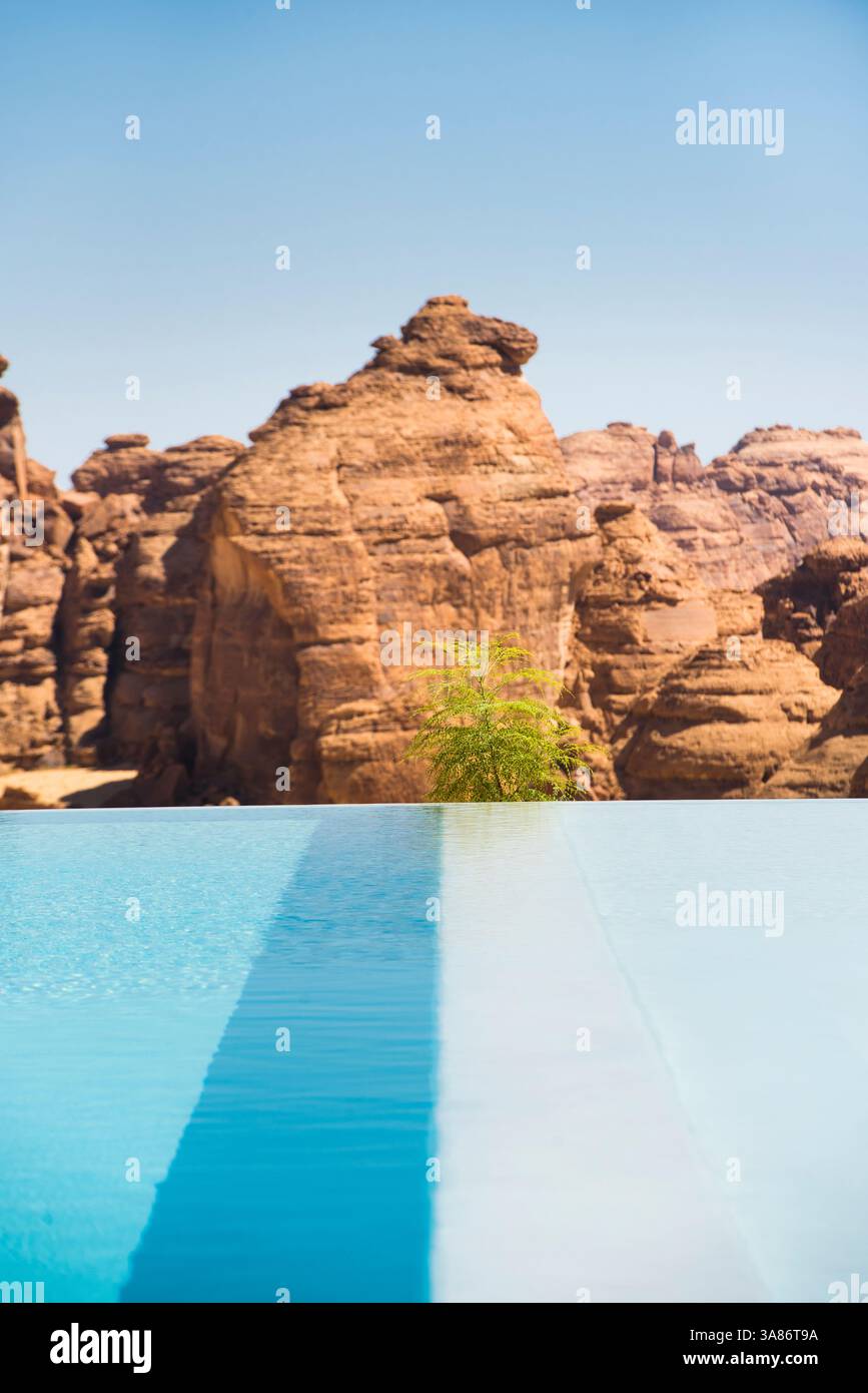 Swimming pool of Our Habitas AlUla, a sustainable resort in an ancient ...