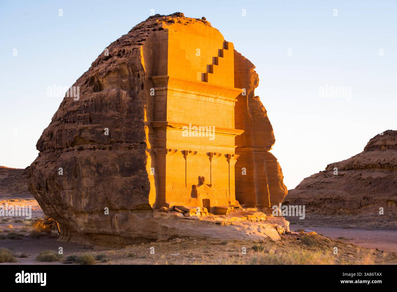 Tomb of Lihyan, son of Kuza (Qasr al-Farid), carved into sandstone ...