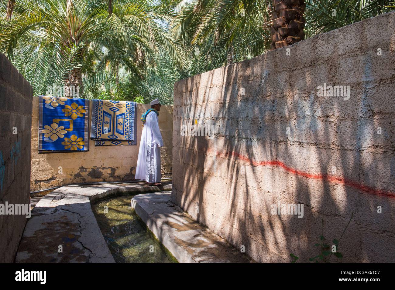 Irrigation canal, Falaj irrigation system (Falaj Al-Khatmeen), UNESCO ...