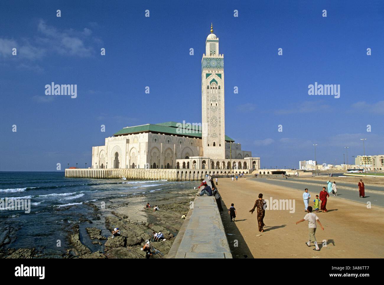Hassan II Mosque seen from the seaside, Casablanca, Morocco Stock Photo ...